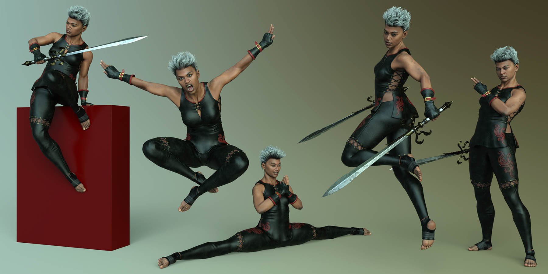 CDI Assassin Poses for Noska 8.1 | Daz 3D