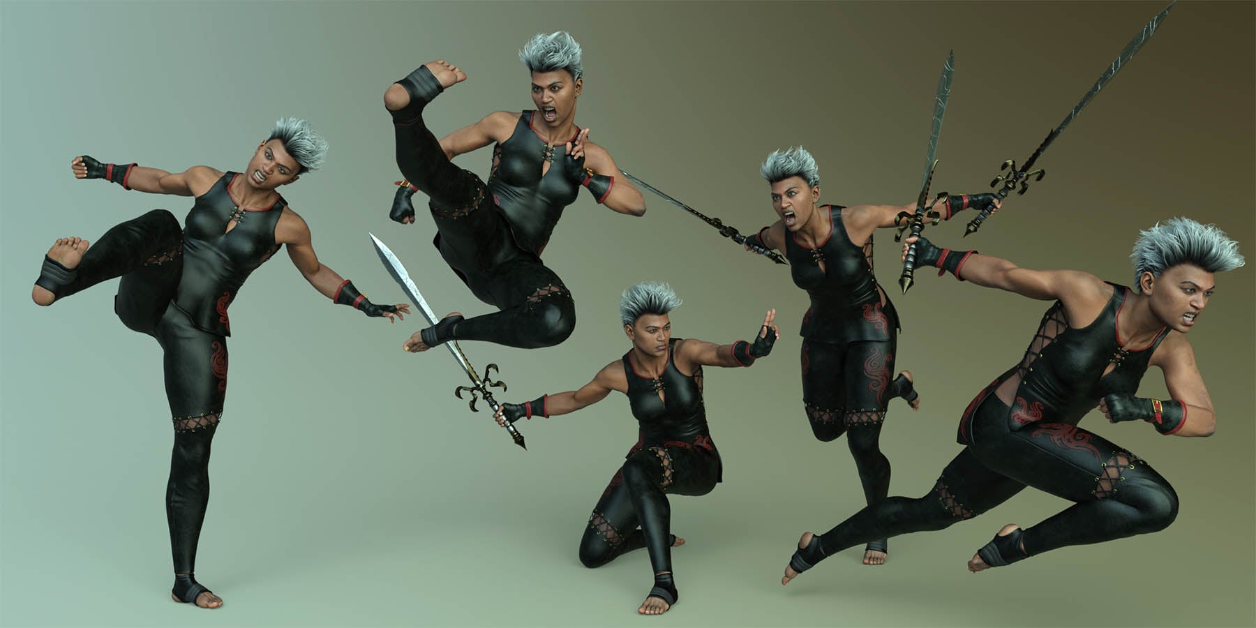 CDI Assassin Poses for Noska 8.1 | Daz 3D