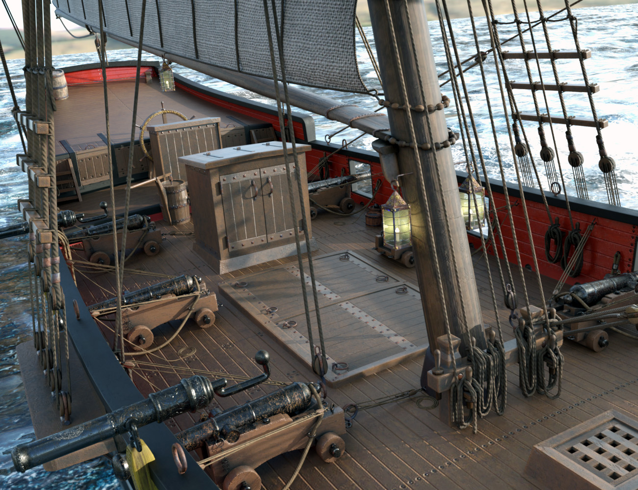 Armed Virginia Sloop | Daz 3D