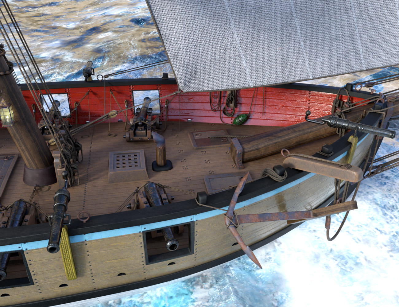 Armed Virginia Sloop | Daz 3D
