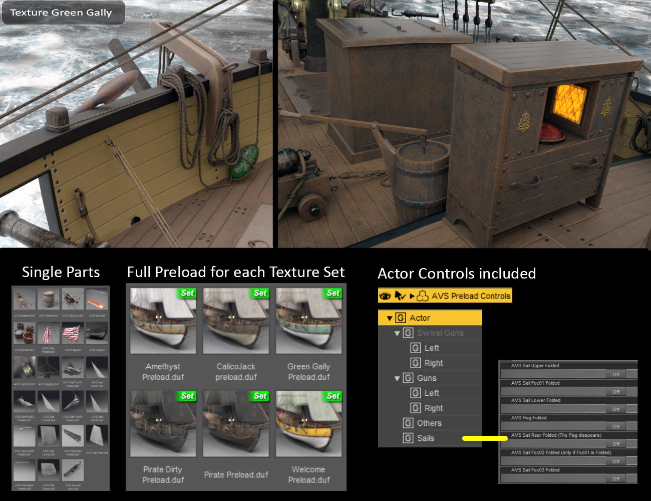 Armed Virginia Sloop | Daz 3D
