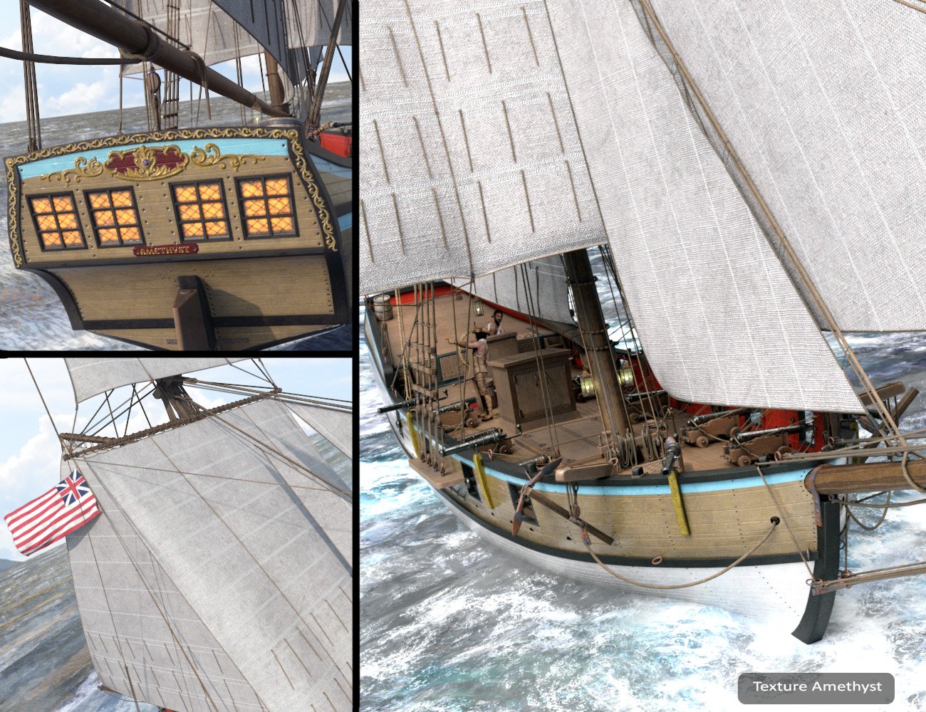 Armed Virginia Sloop | Daz 3D