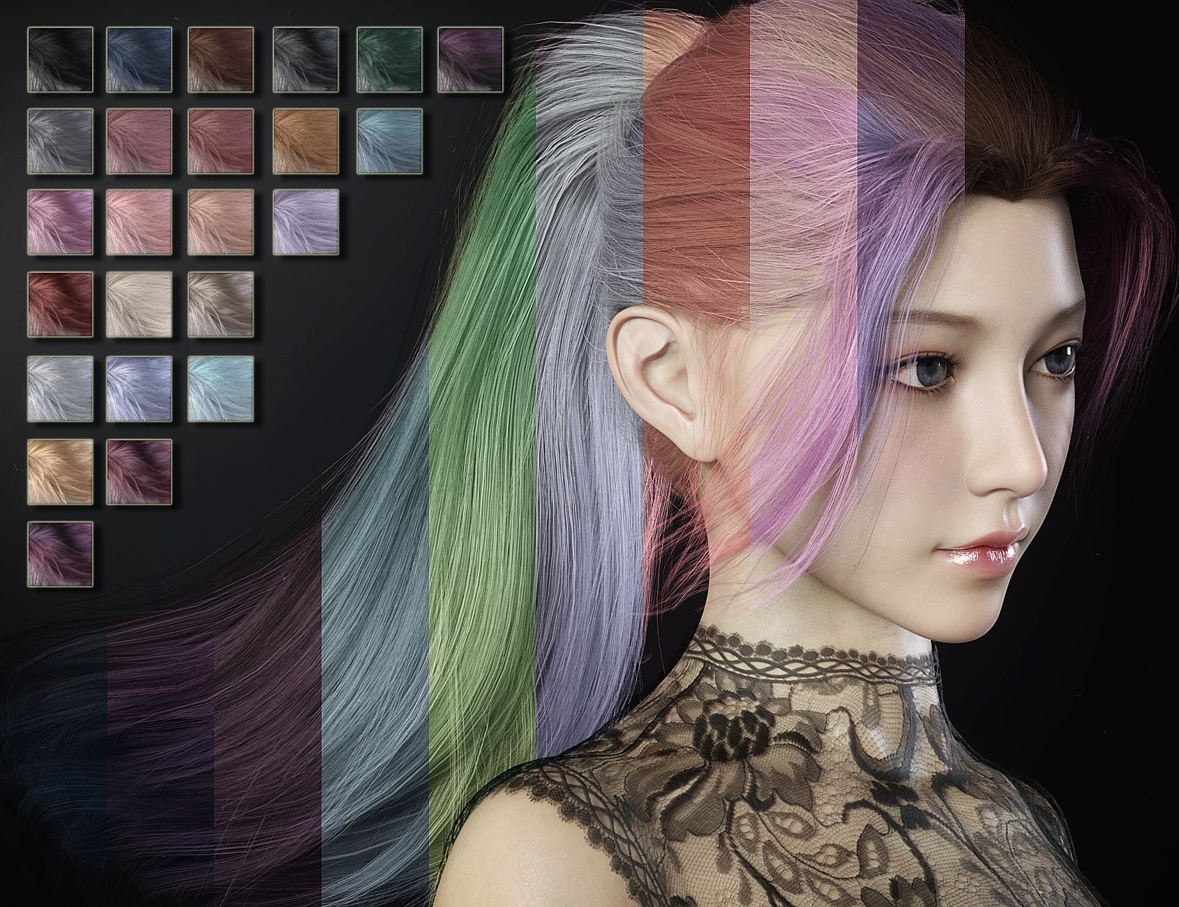 Hotba Hair for Genesis 8 and 8.1 Females | Daz 3D