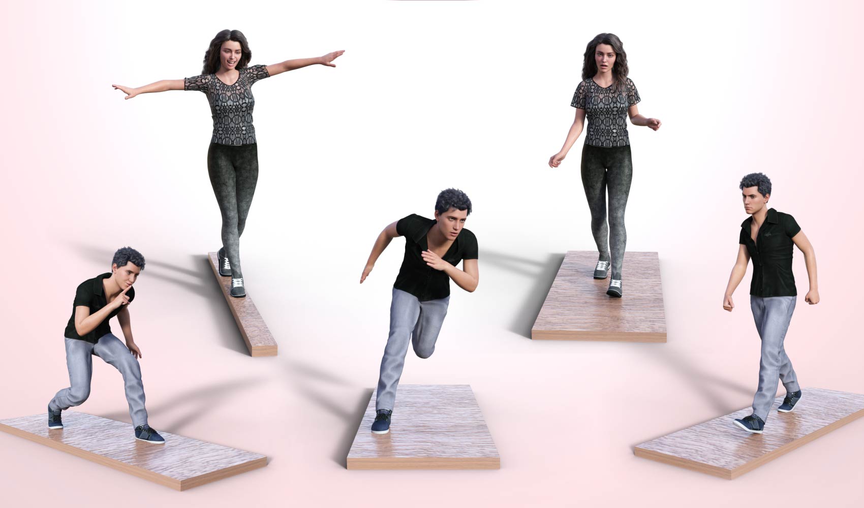 Walking and Running Poses for Genesis 8.1 | Daz 3D
