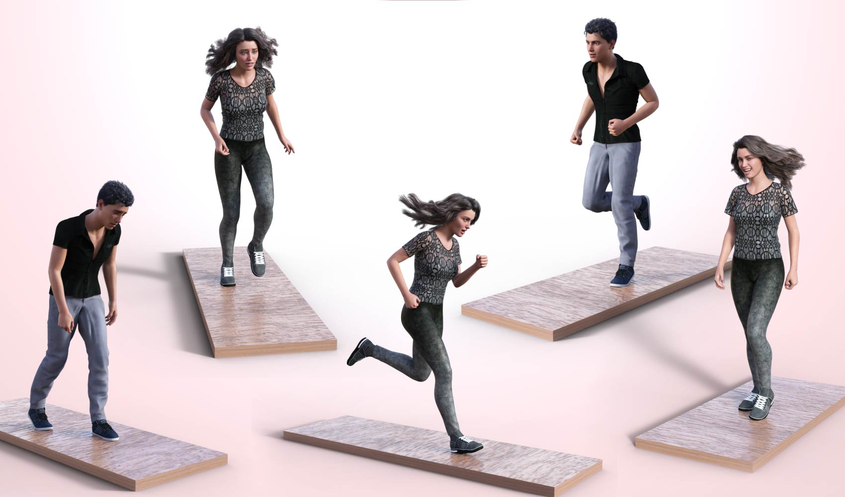 Walking and Running Poses for Genesis 8.1 | Daz 3D