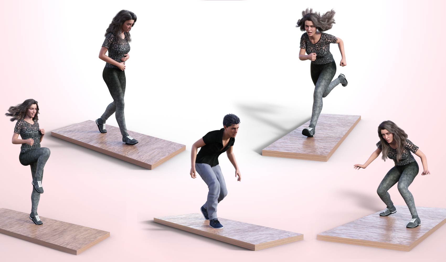 Walking and Running Poses for Genesis 8.1 | Daz 3D