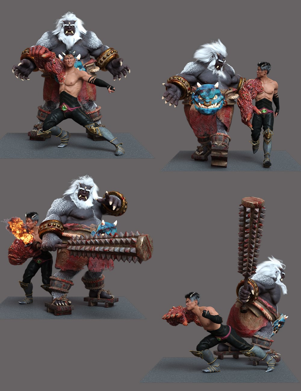 Demon Duo Poses for Oni HD and Arm of the Demon King | Daz 3D