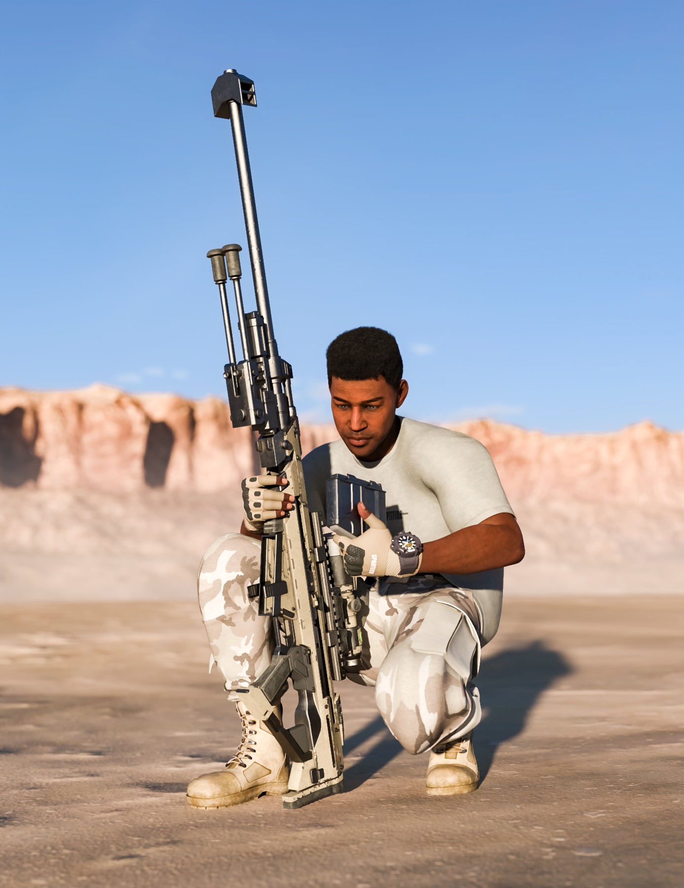 MKS Tactical Sniper Rifle Poses for Genesis 8 and 8.1 | Daz 3D