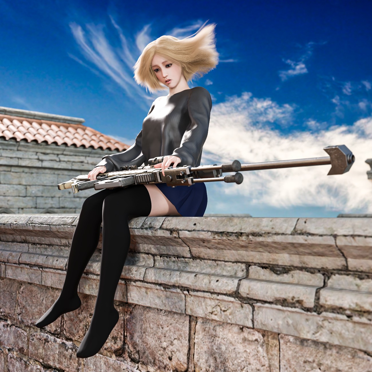 MKS Tactical Sniper Rifle Poses for Genesis 8 and 8.1 | Daz 3D