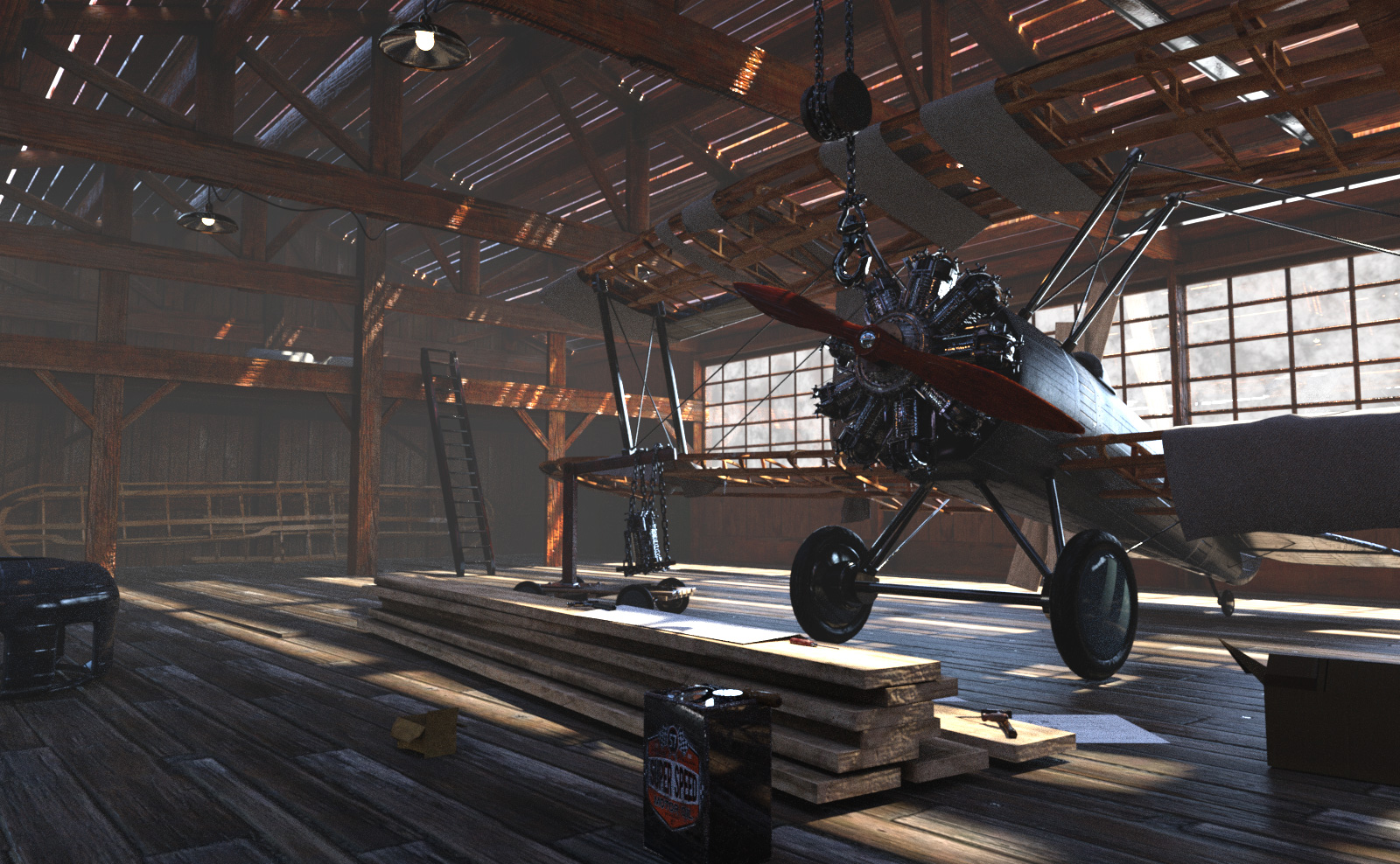 Aircraft Hangar | Daz 3D