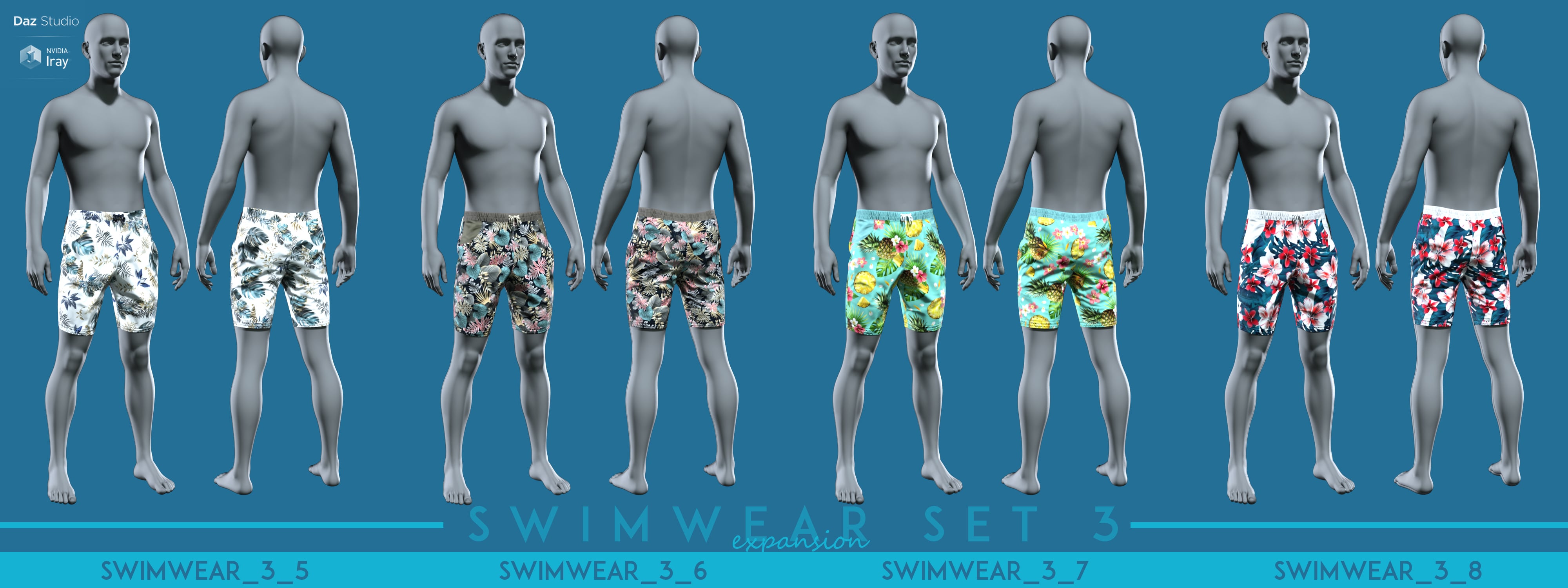 MI Summer Swimwear Set Texture Add-on | Daz 3D