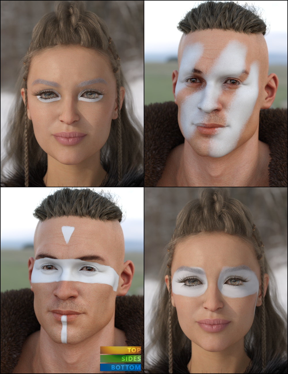 MMX Face Paint 2 for Genesis 3, 8, and 8.1 | Daz 3D
