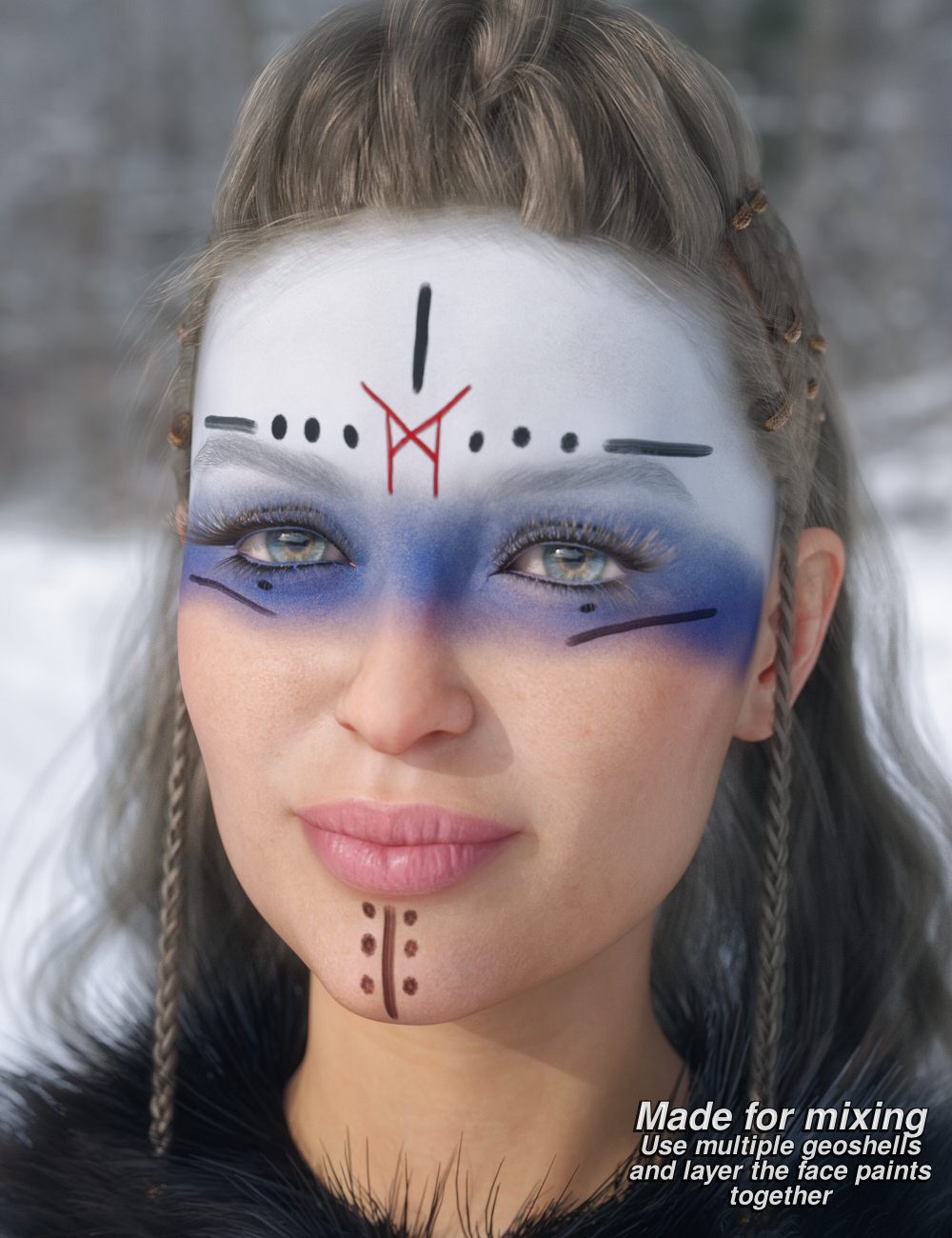 MMX Face Paint 2 for Genesis 3, 8, and 8.1 | Daz 3D