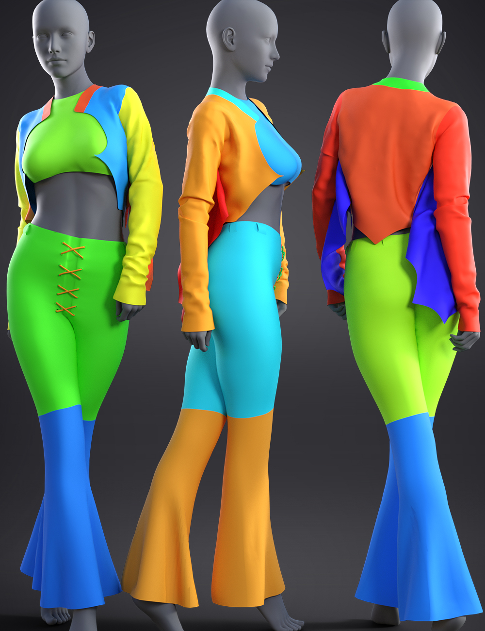 dForce BatWing Style Outfit For Genesis 8 and 8.1 Females | Daz 3D