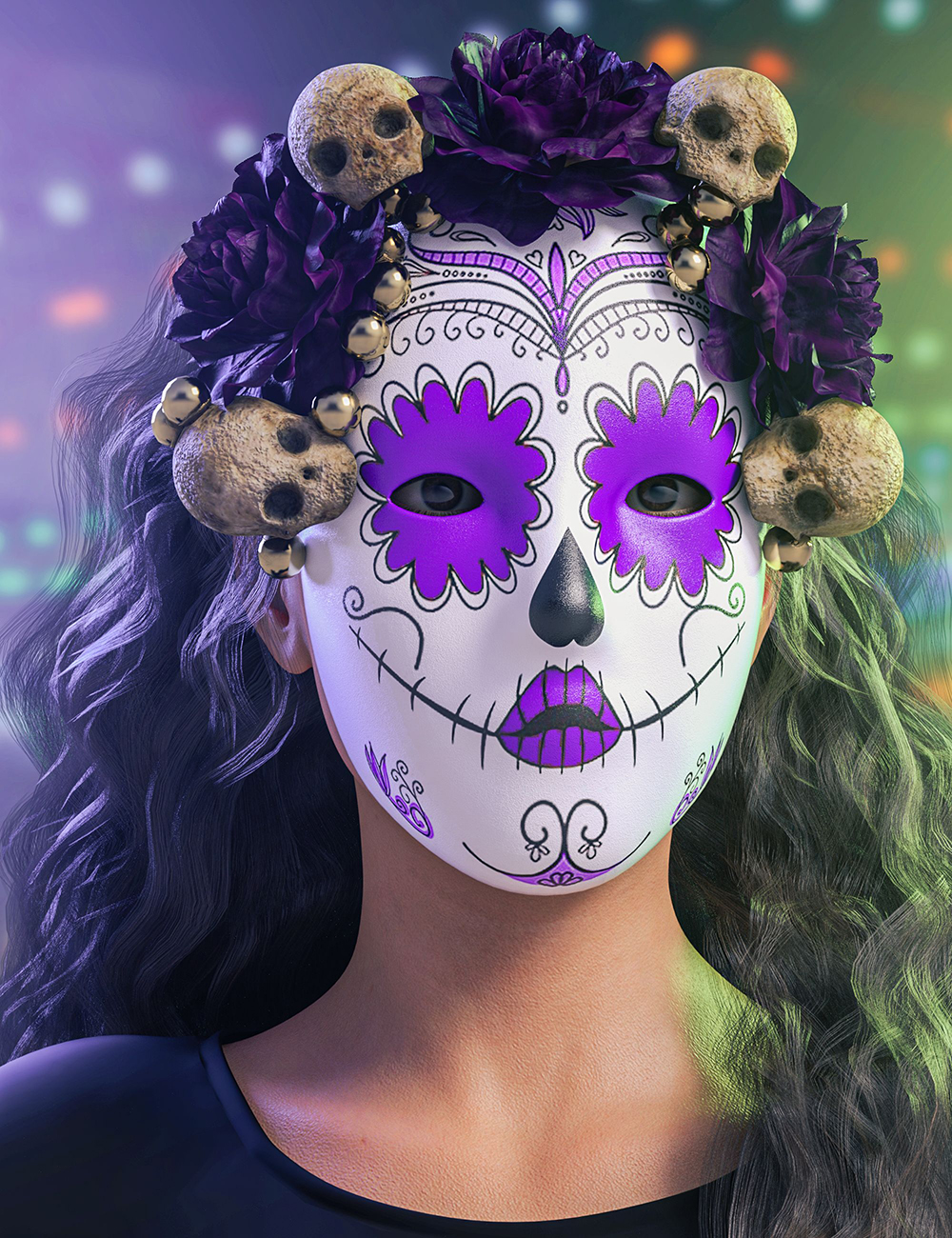 BW Day of the Dead Masks for Genesis 8 and 8.1 Females | Daz 3D