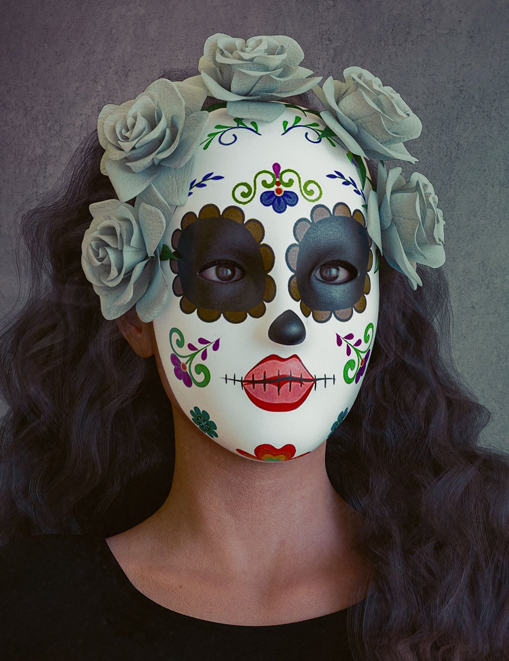 BW Day of the Dead Masks for Genesis 8 and 8.1 Females | Daz 3D
