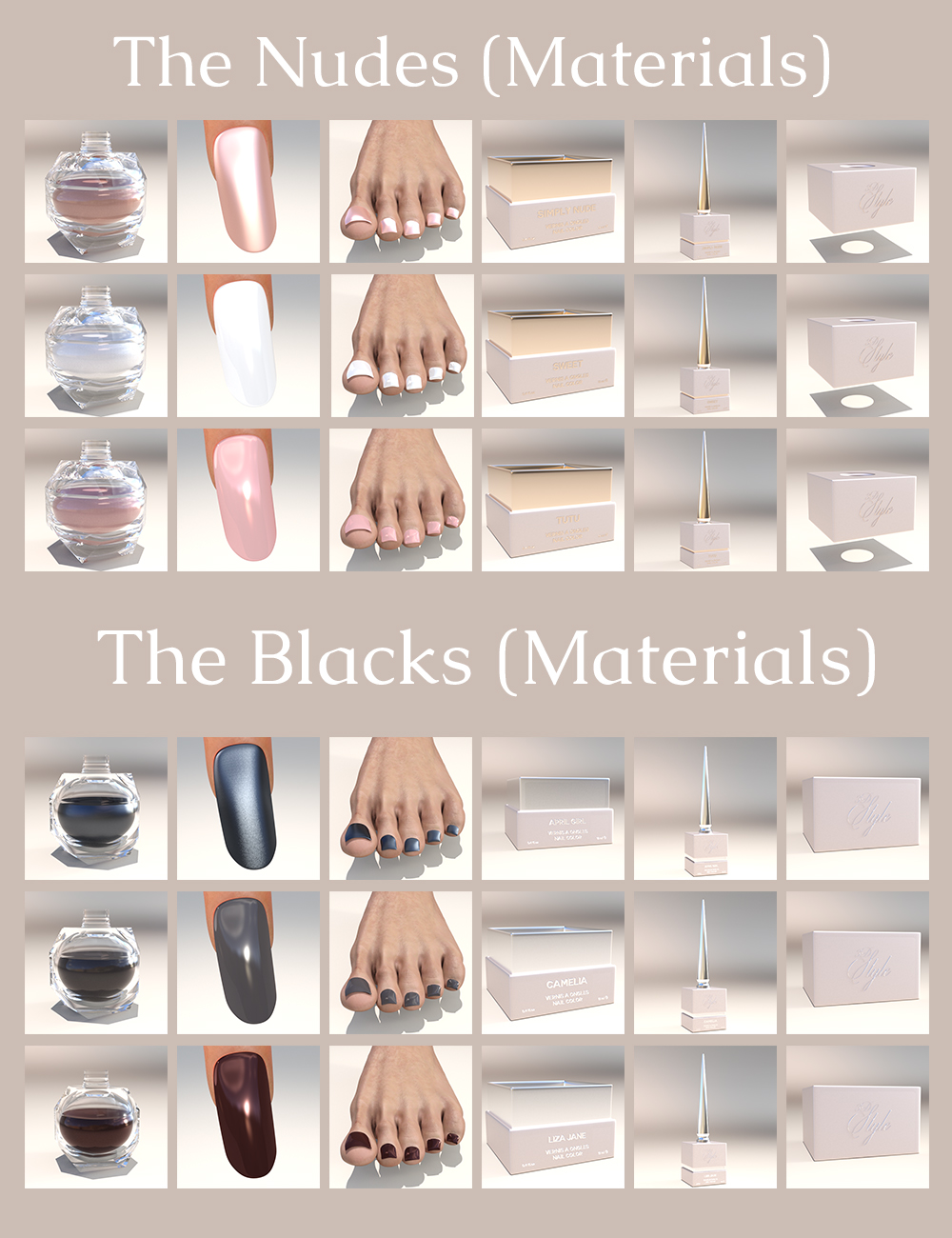 Spike Nail Beauty Set | Daz 3D