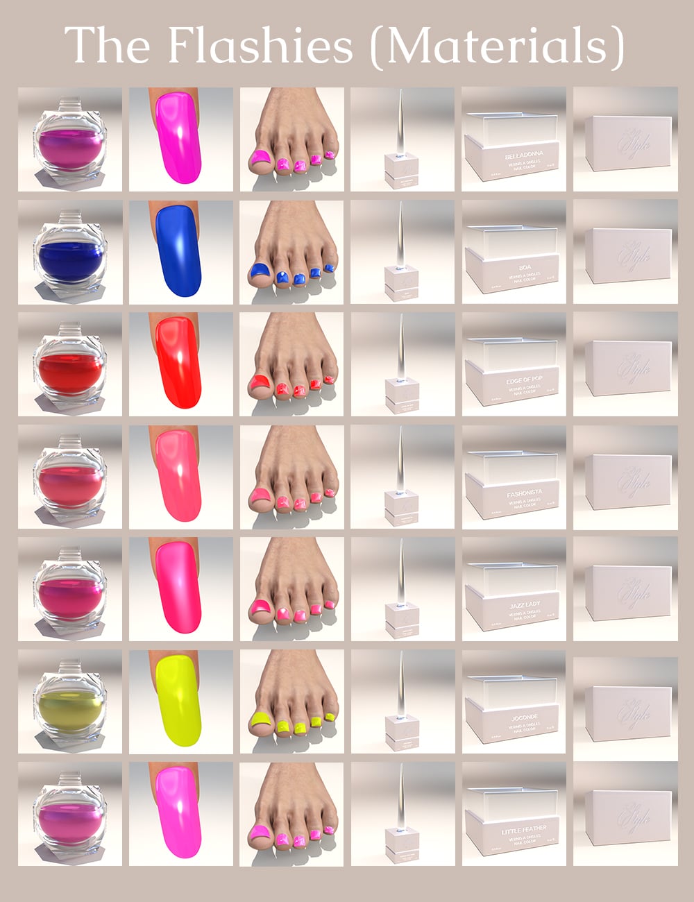 Spike Nail Beauty Set | Daz 3D