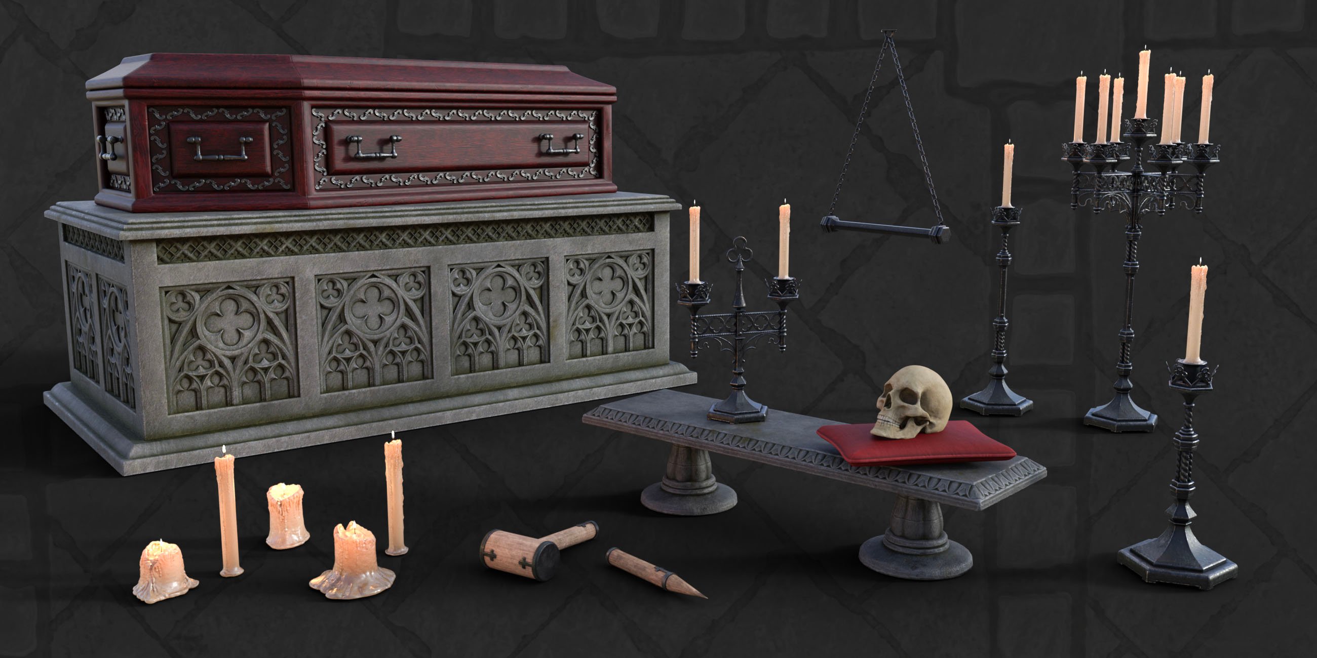 Vampire Crypt and Props | Daz 3D