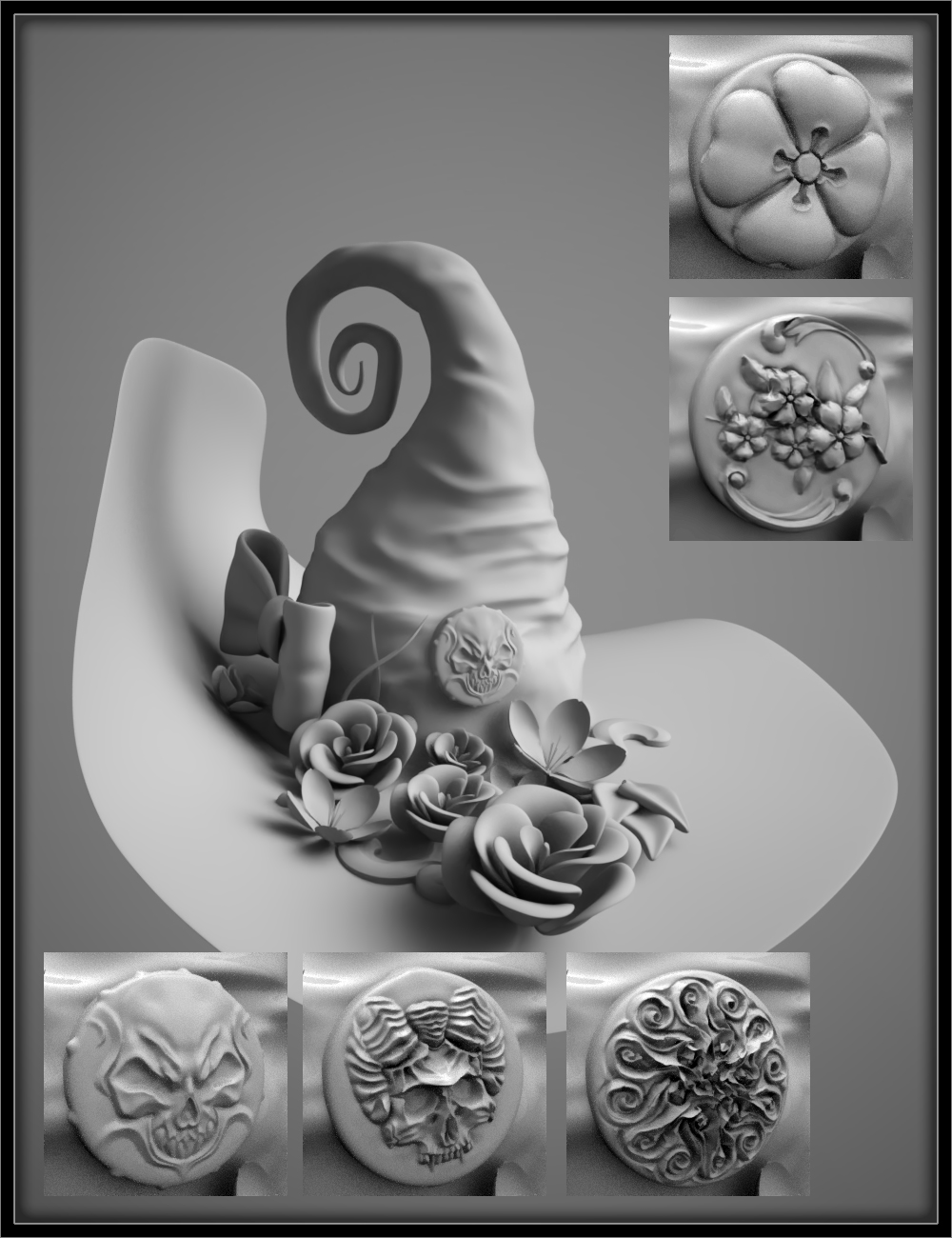 ND Fantasy Hats for Genesis 8 Female | Daz 3D