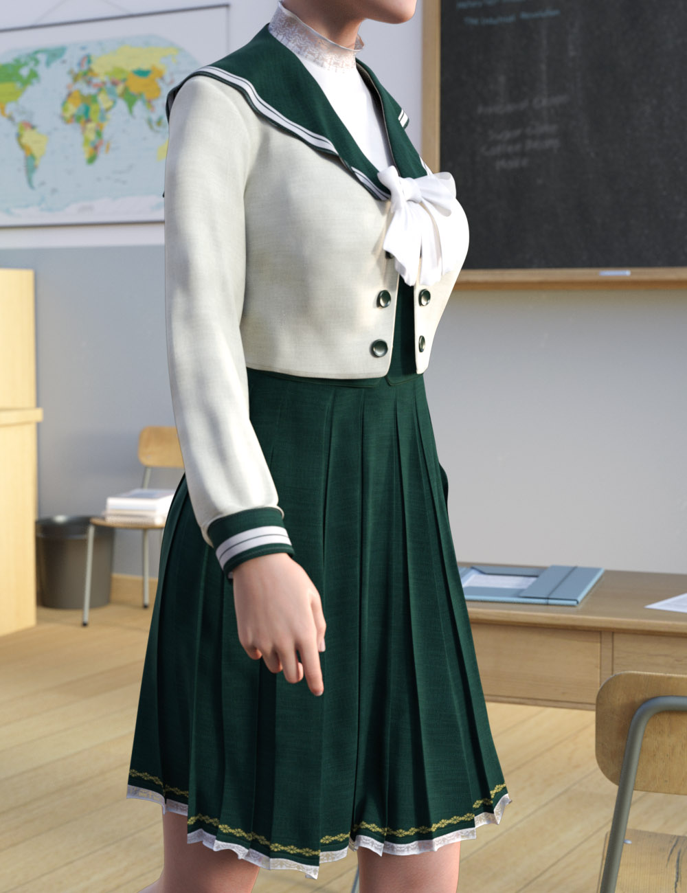 dForce Elegant School Uniform for Genesis 8 Females | Daz 3D