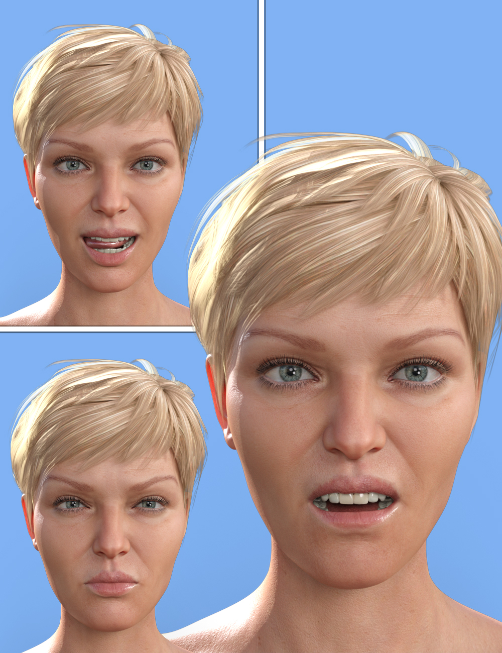 Expressions and Face aniBlocks for Genesis 8.1 Females | Daz 3D