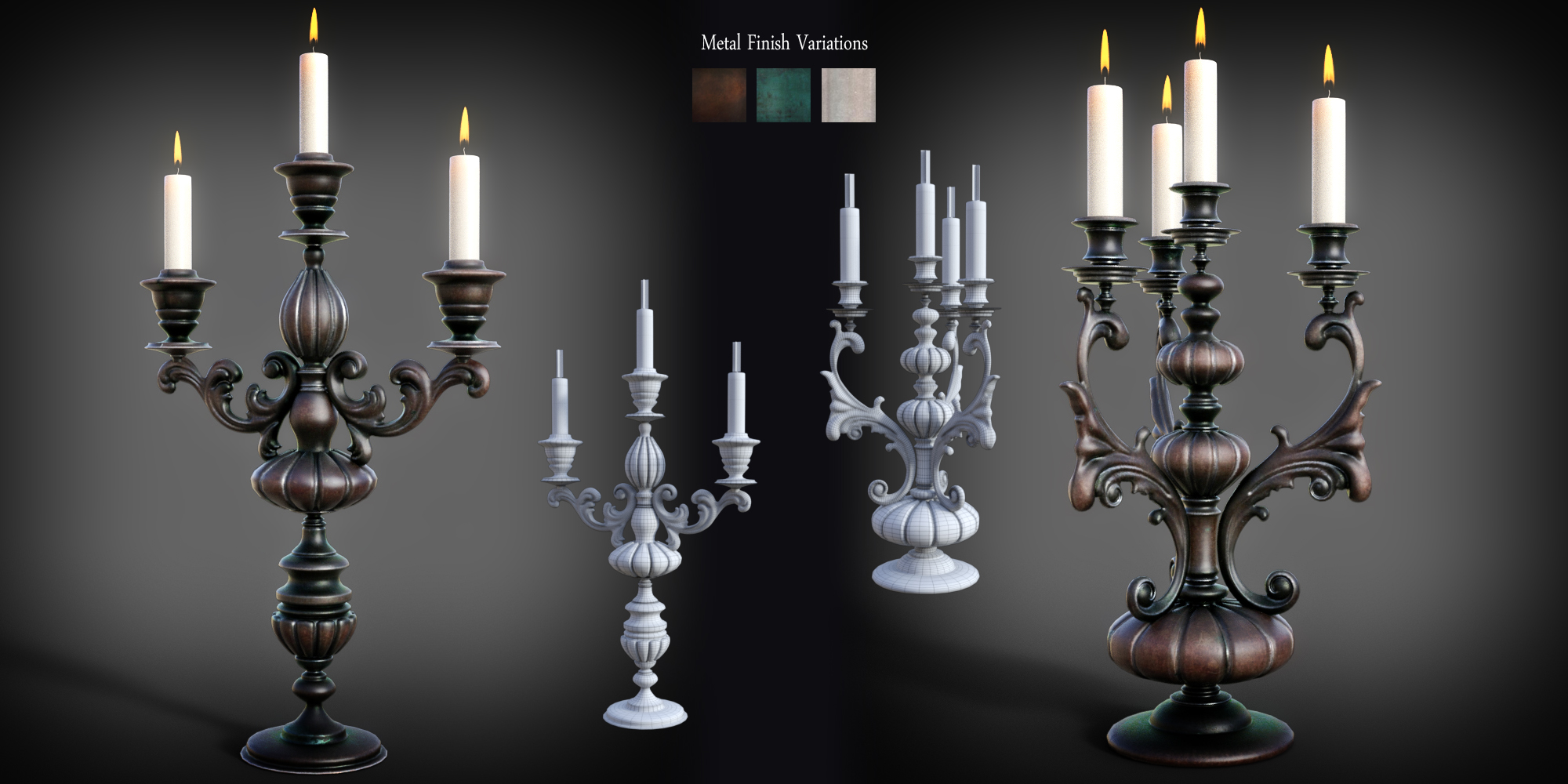 B.E.T.T.Y. Vintage Candelabras | Daz 3D