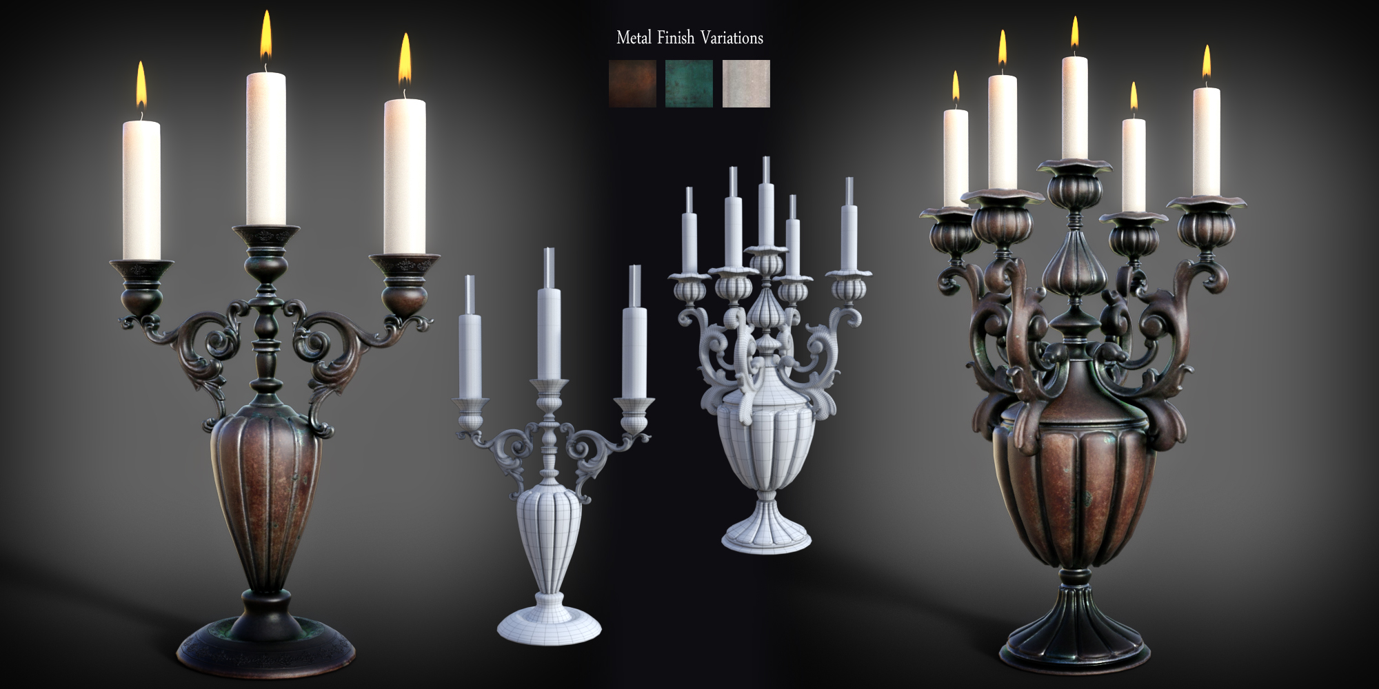 B.E.T.T.Y. Vintage Candelabras | Daz 3D