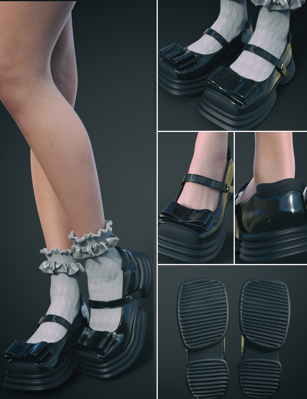 KuJ Kawaii Fashion Socks and Shoes Collection I | Daz 3D