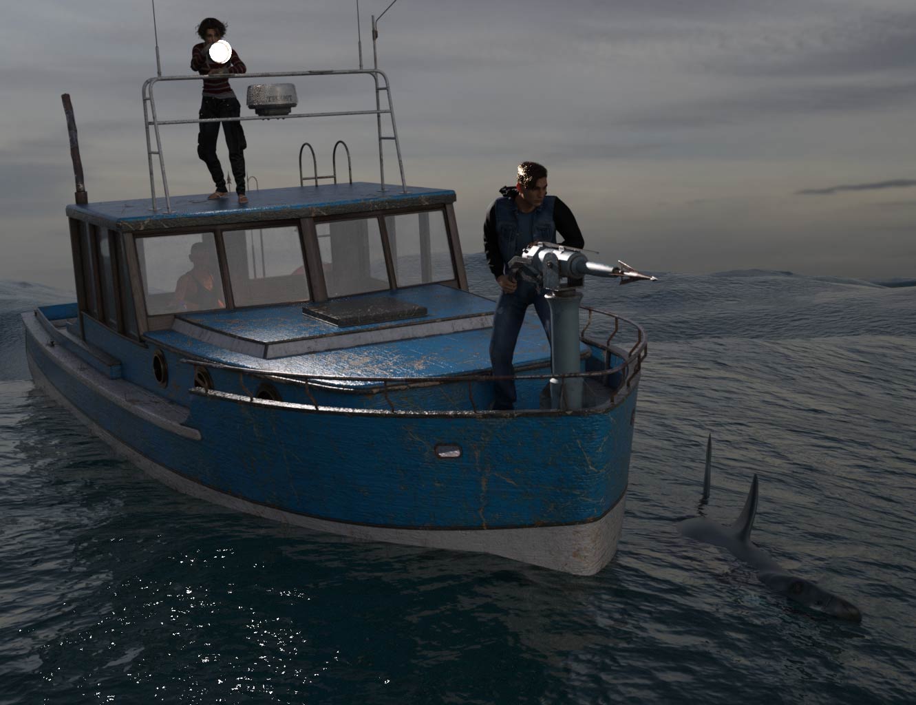 Giant Shark Killer Boat | Daz 3D