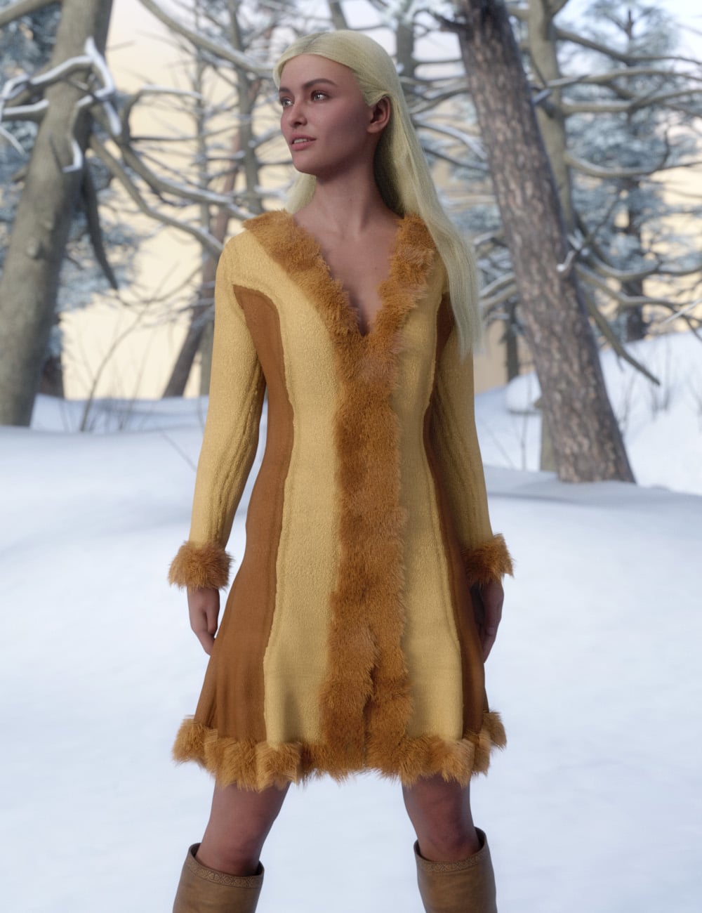 dForce Chelsea Coat for Genesis 8 and 8.1 Females | Daz 3D