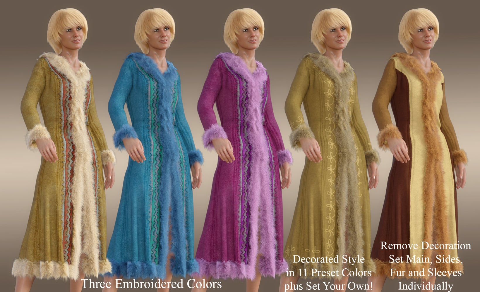 dForce Chelsea Coat for Genesis 8 and 8.1 Females | Daz 3D