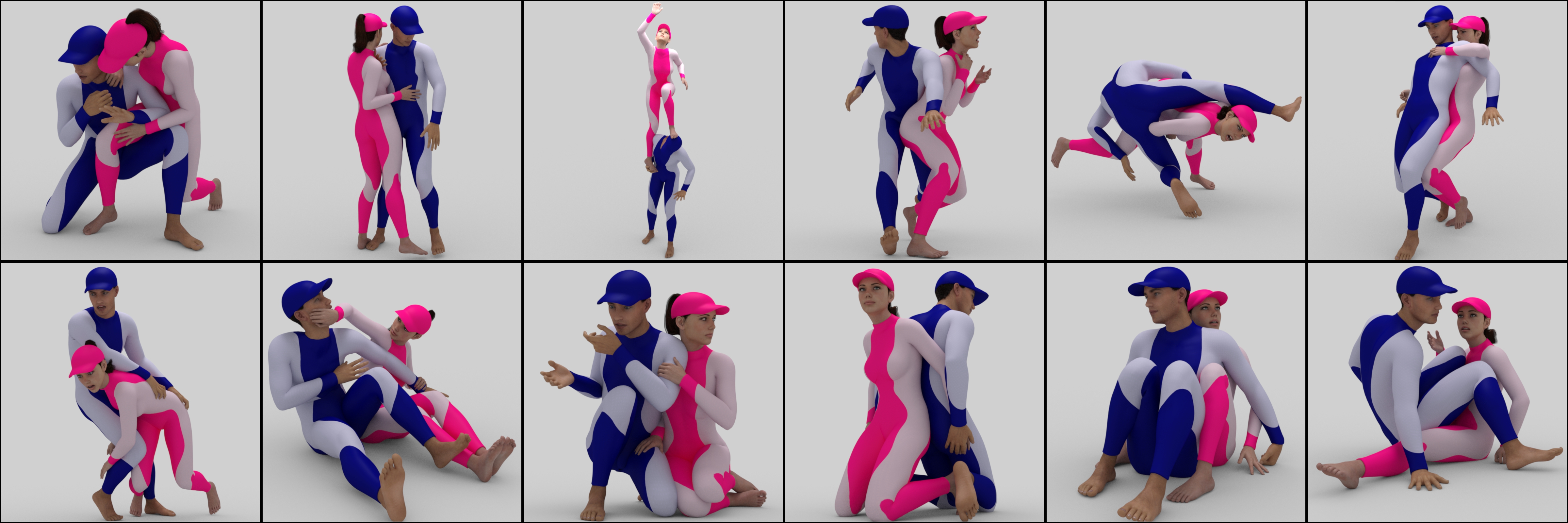 Tight Interaction Poses Volume 1 For Genesis 8 And 8 1 Daz 3d