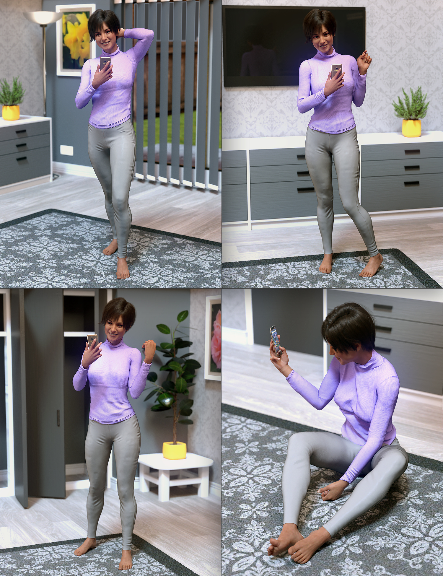 Selfie Poses for Genesis 8 Female | Daz 3D