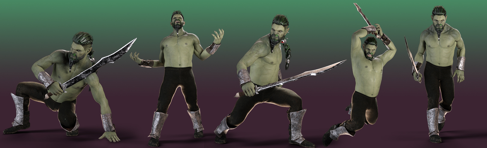 Orcish: Poses and Expressions for Orc Horde HD and Genesis 8 and 8.1 Male | Daz 3D