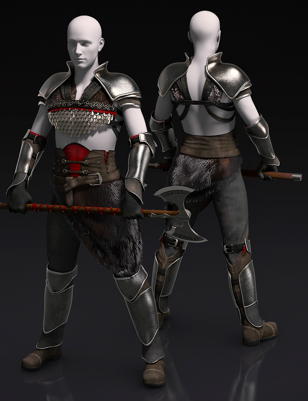 dForce Iron Scale Armor for Genesis 8 and 8.1 Males Bundle | Daz 3D