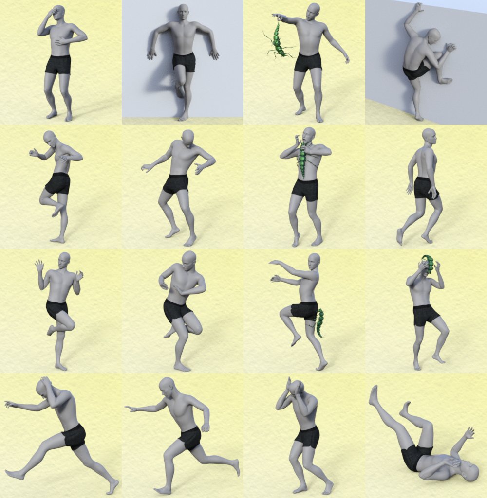 Byter Panic Poses for Genesis 8 and 8.1 Male | Daz 3D