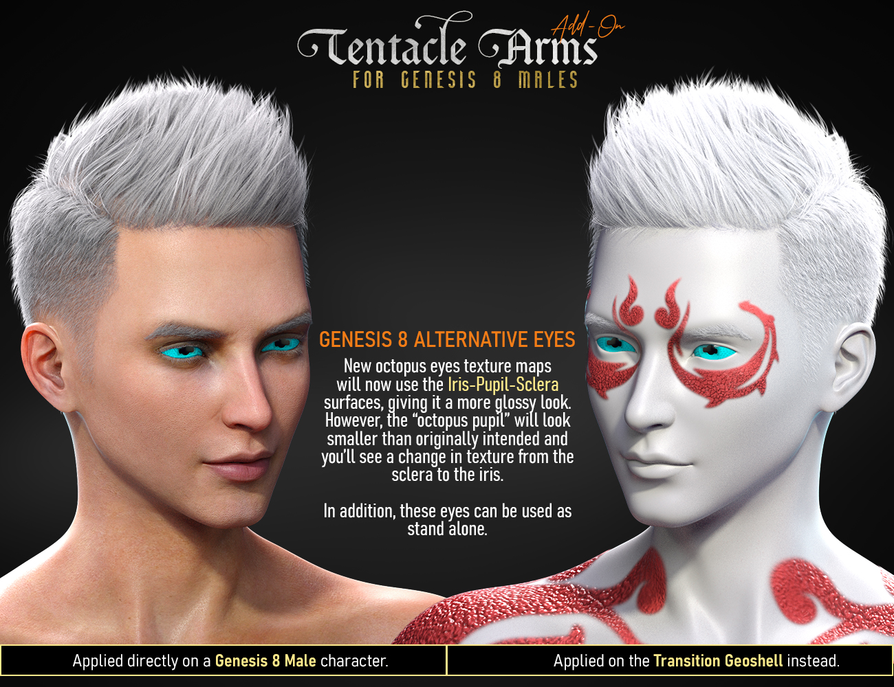 FPE Tentacle Arms Add-On for Genesis 8 Males | Daz 3D
