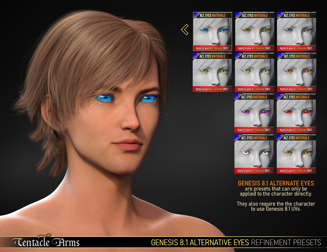 FPE Tentacle Arms Add-On for Genesis 8 Males | Daz 3D