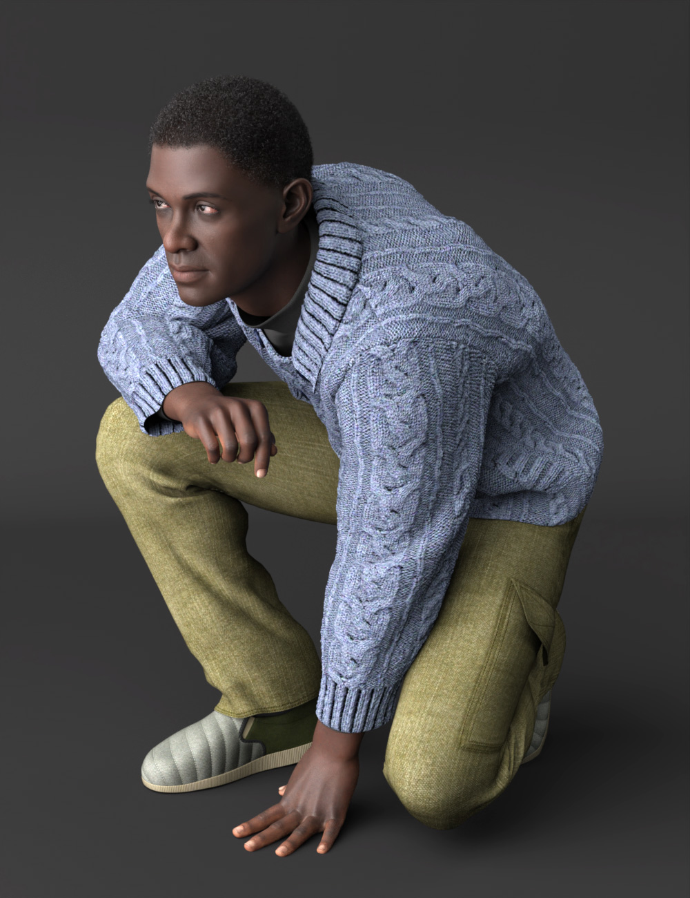 Mildtones Knit Jacket Set for Genesis 8.1 Males | Daz 3D