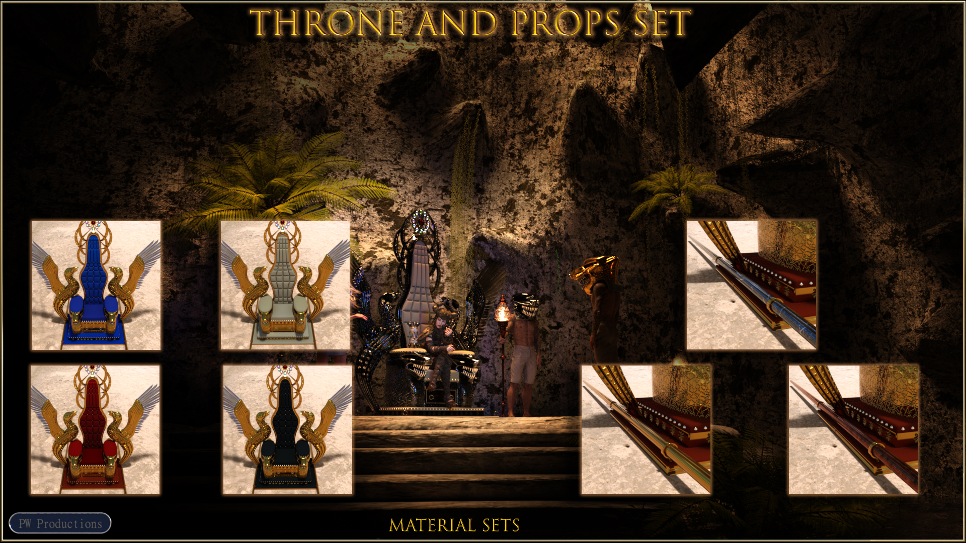 PW Throne And Props Set | Daz 3D