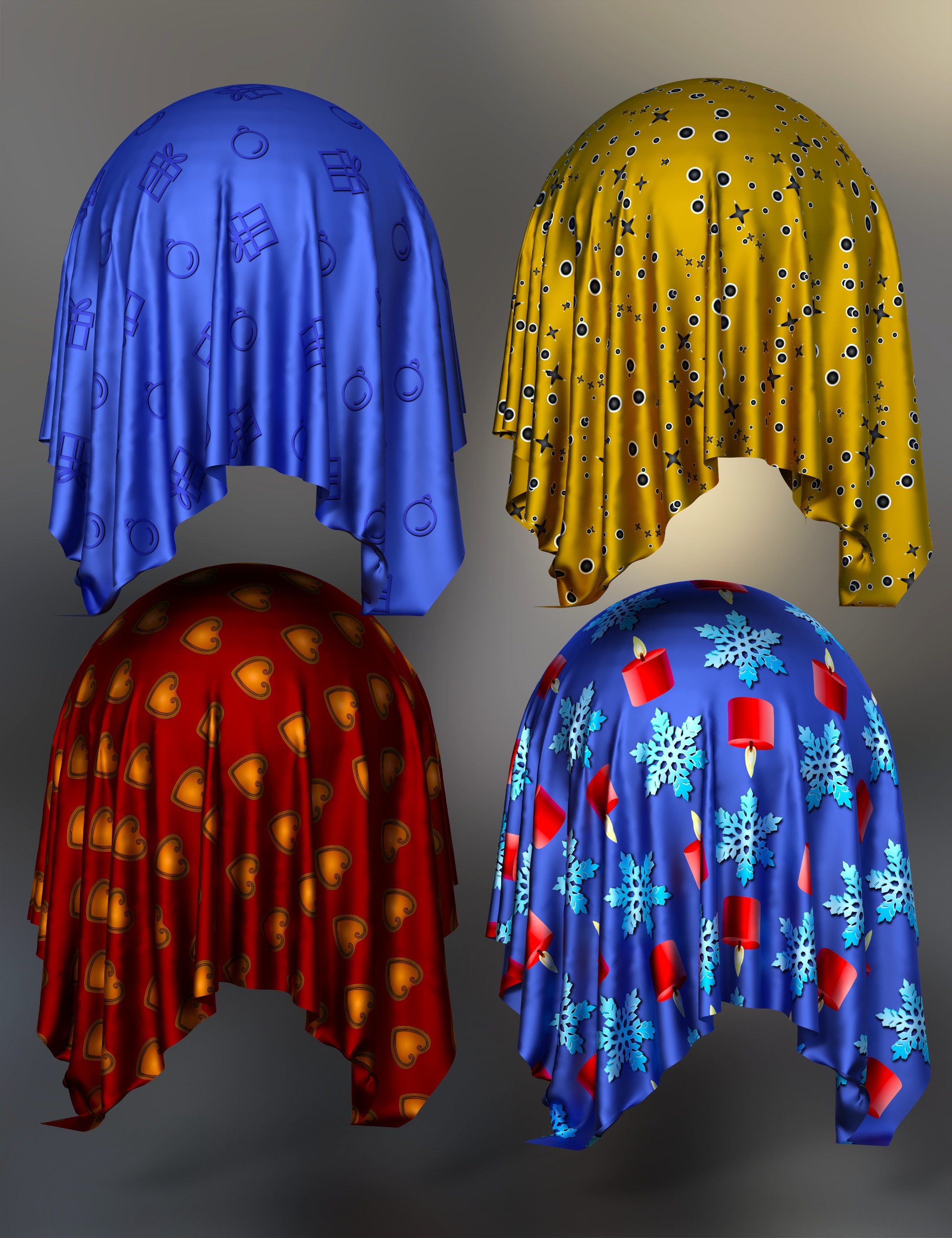 Christmas Seasonal Fabric Iray Shaders | Daz 3D