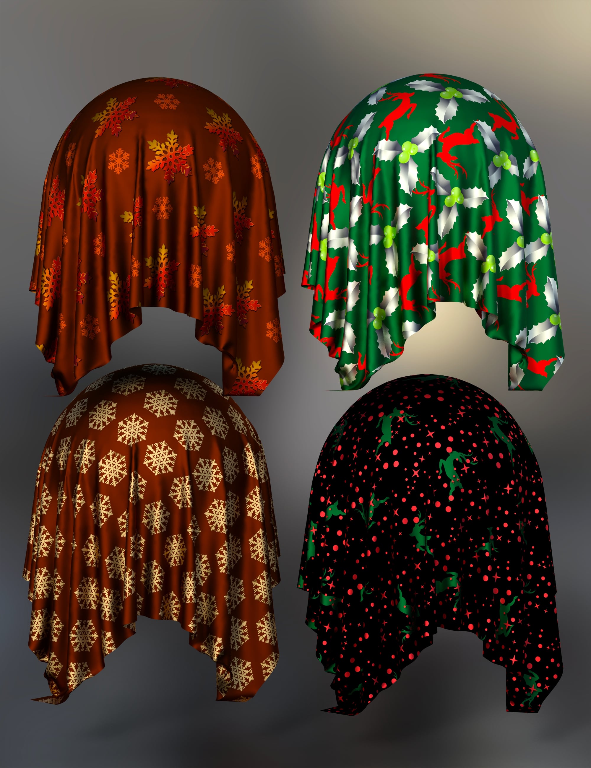 Christmas Seasonal Fabric Iray Shaders | Daz 3D