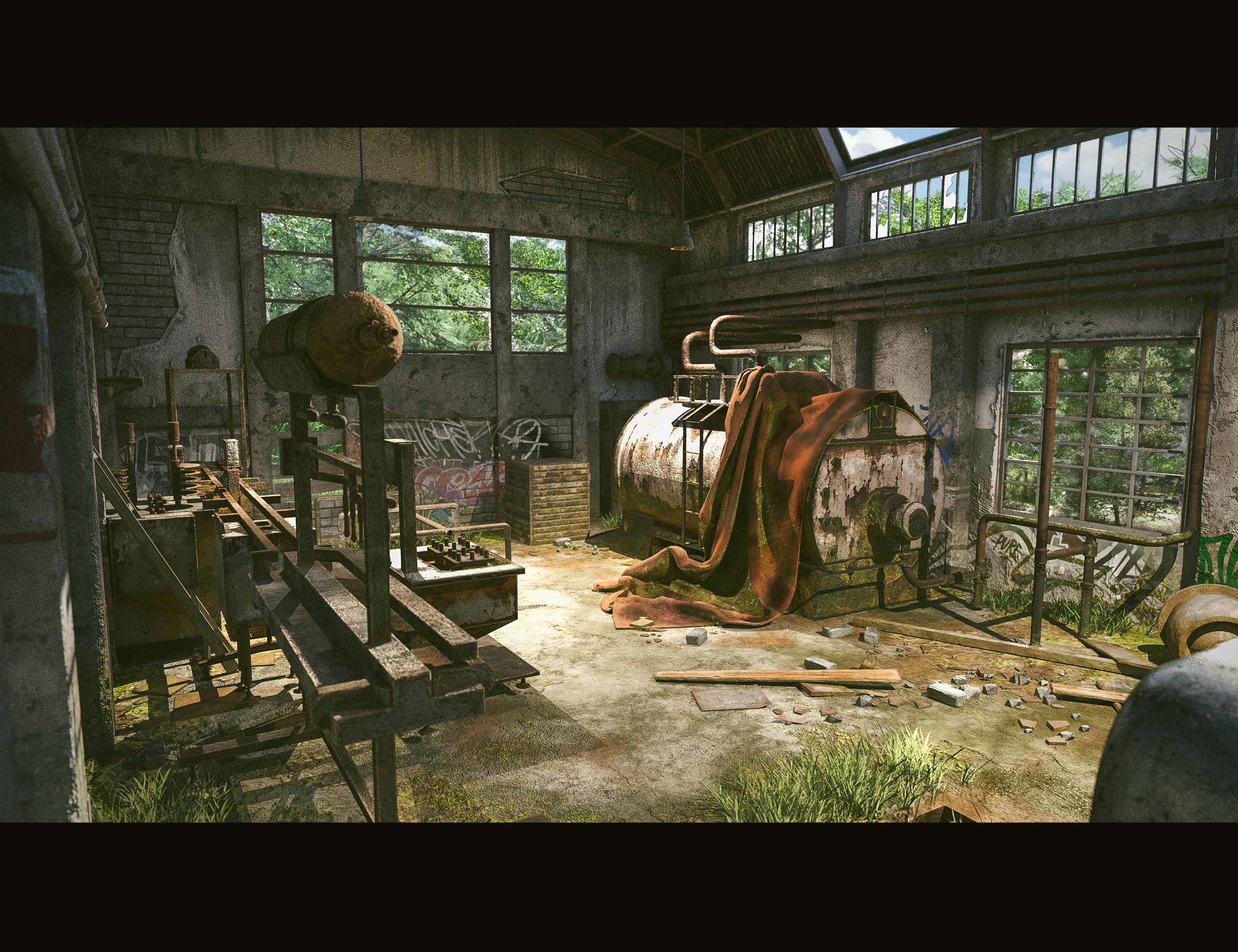 Abandoned Factory Environment Bundle | Daz 3D