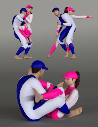 Tight Interaction Poses Volume 2 for Genesis 8 and 8.1 | Daz 3D