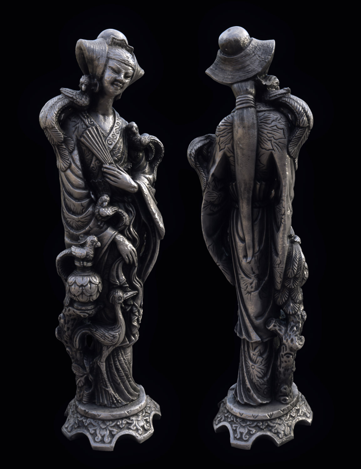 HD Scans Vintage Asian Female Statue | Daz 3D