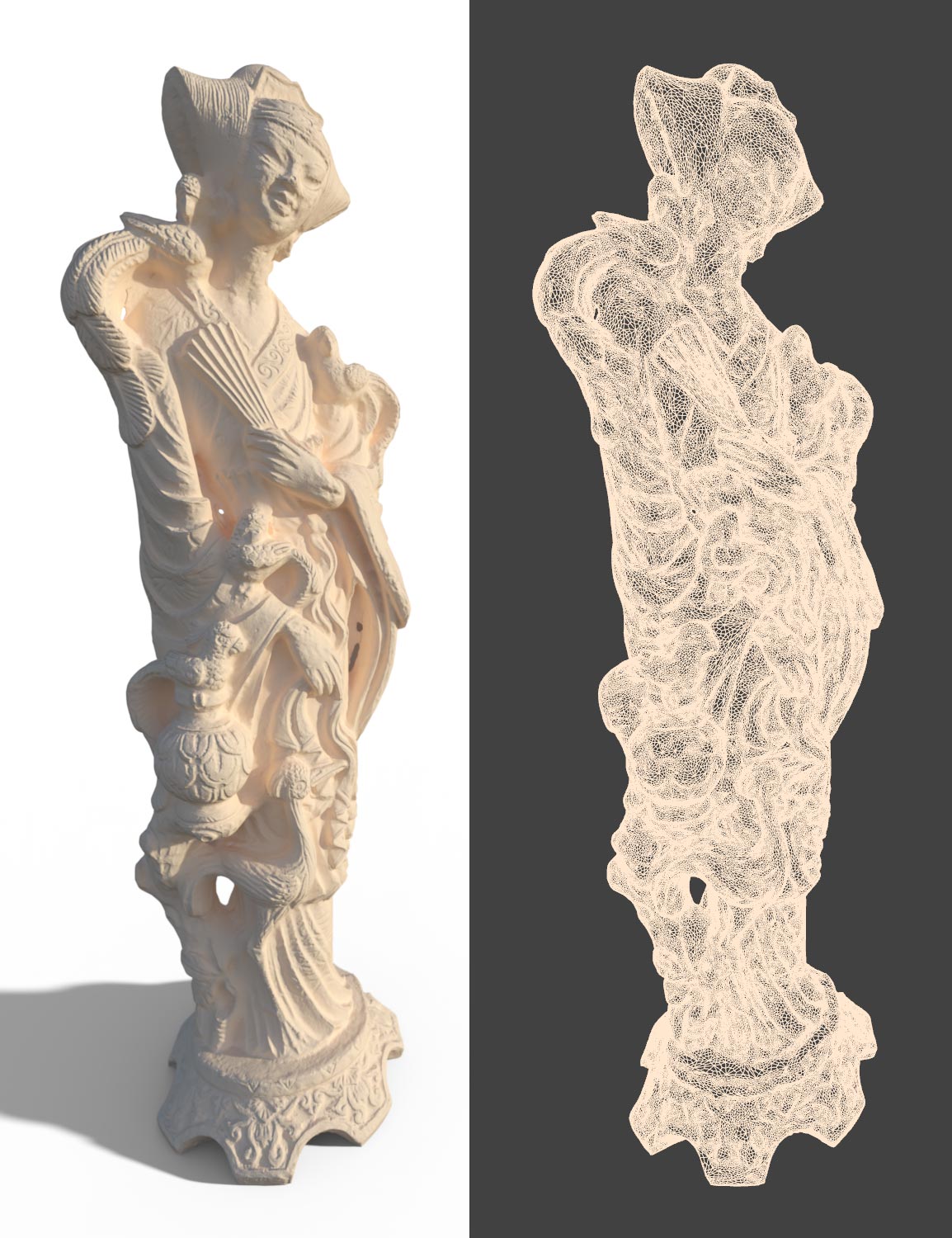 HD Scans Vintage Asian Female Statue | Daz 3D