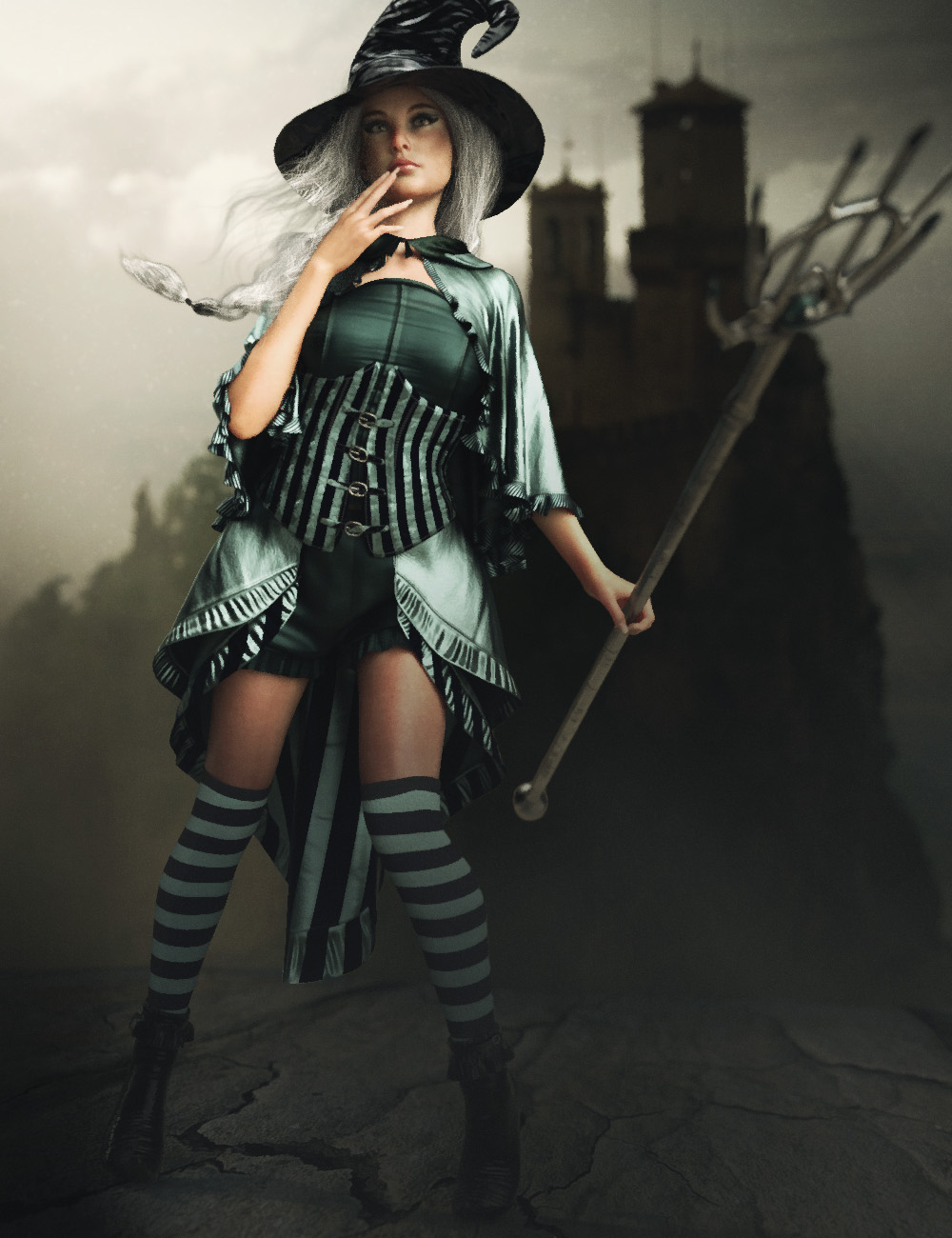 dForce CB Luna Spell Outfit for Genesis 8 and 8.1 Females Bundle | Daz 3D