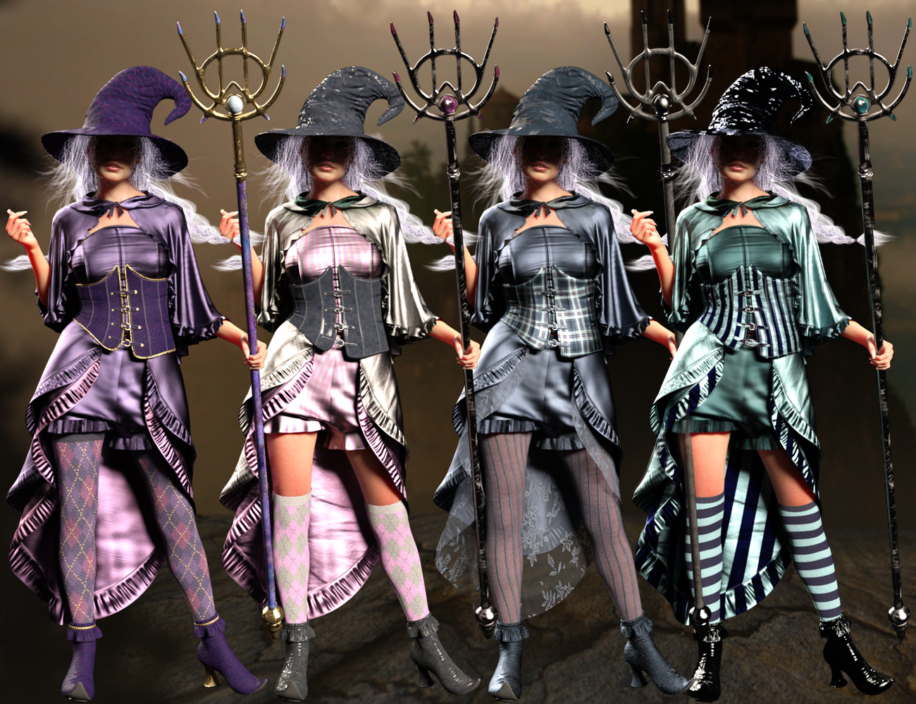 dForce CB Luna Spell Outfit for Genesis 8 and 8.1 Females Bundle | Daz 3D