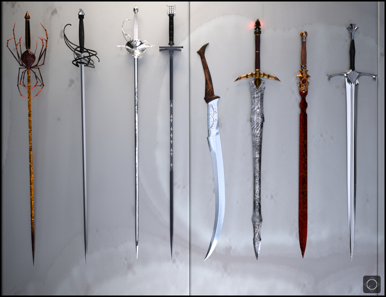 Drow Weapons Megapack A for Genesis 8 and 8.1 Females | Daz 3D